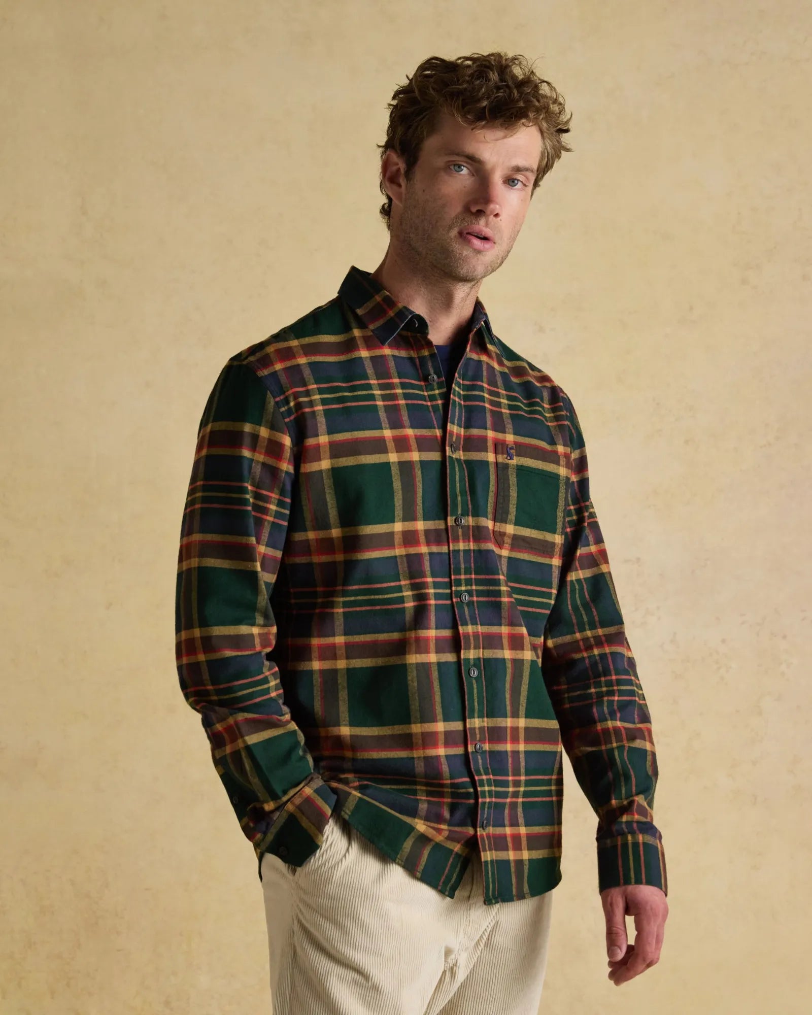 Joules Brushed Flannel Green Cotton Shirt – Beacon