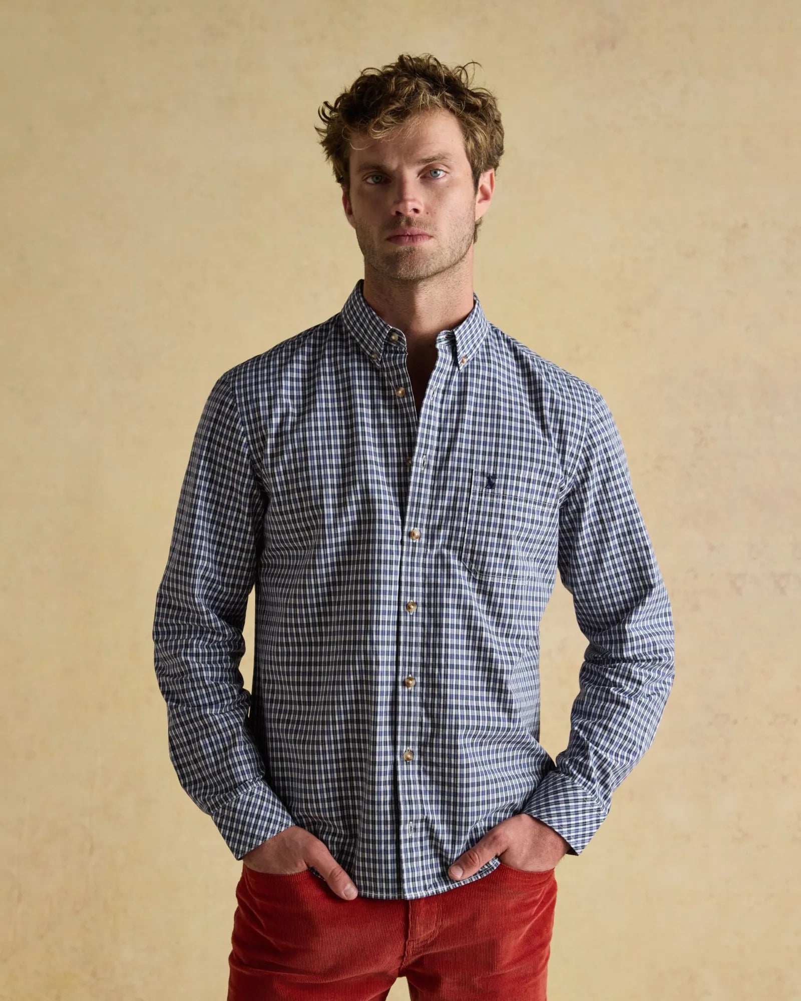 Joules Cotton Poplin Blue Long Sleeve Gingham Shirt – Beacon