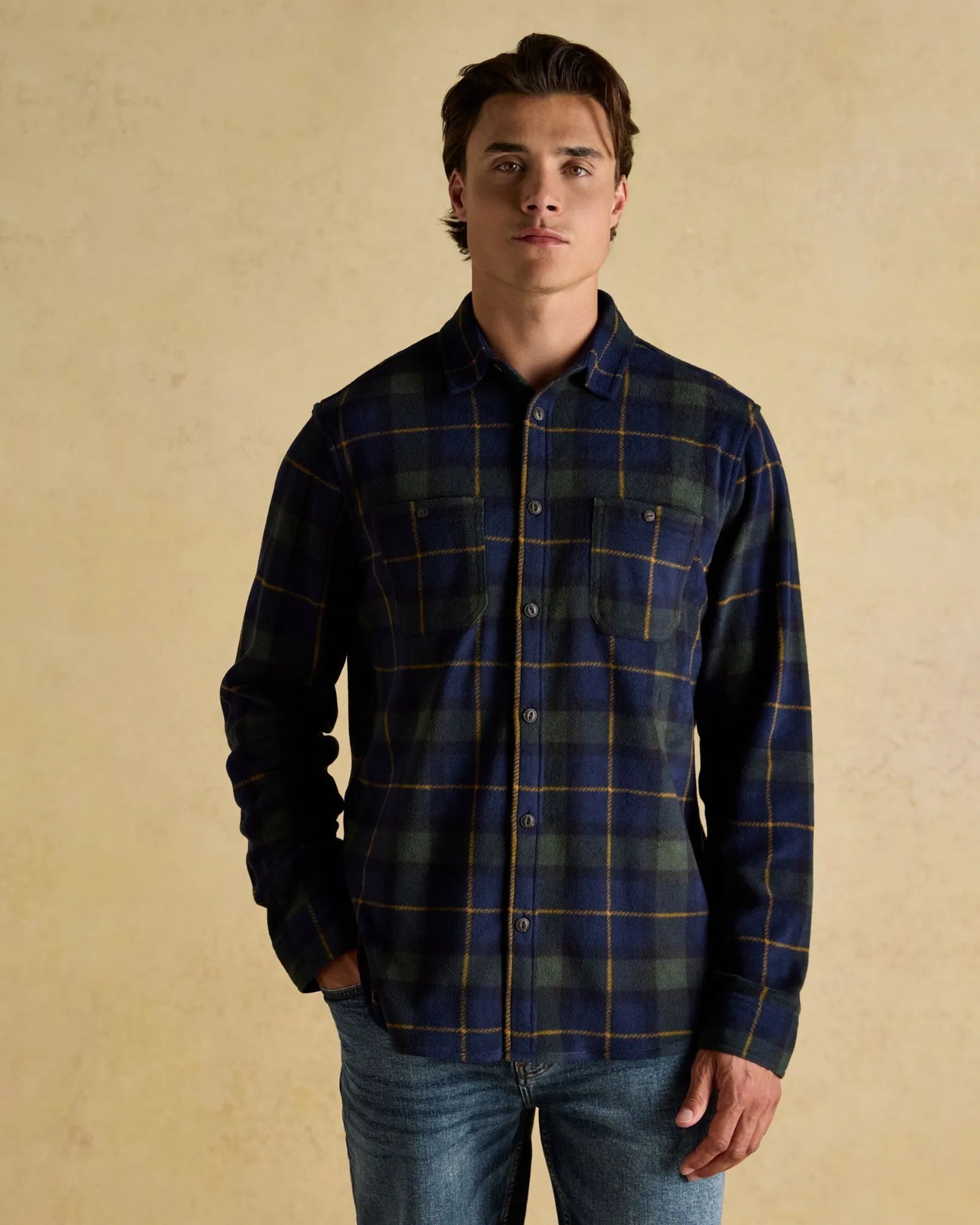 Joules Fleece Shirt Navy Check – Beacon