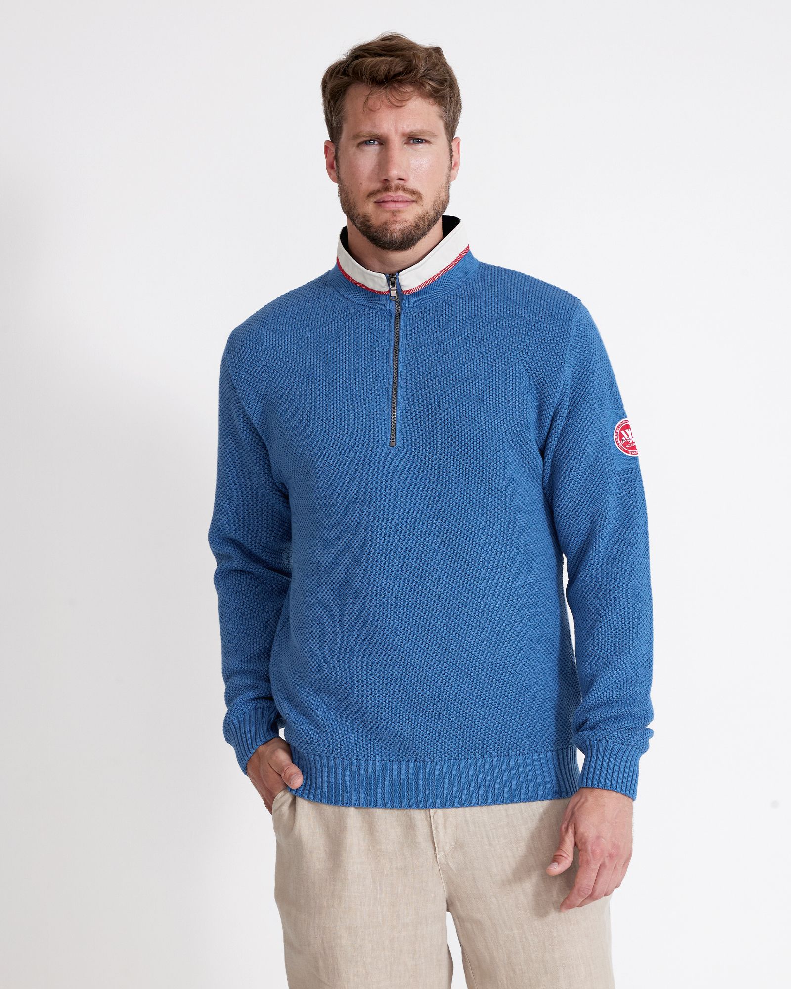 Holebrook Classic Windproof Knitted Sweater - Copen Blue – Beacon