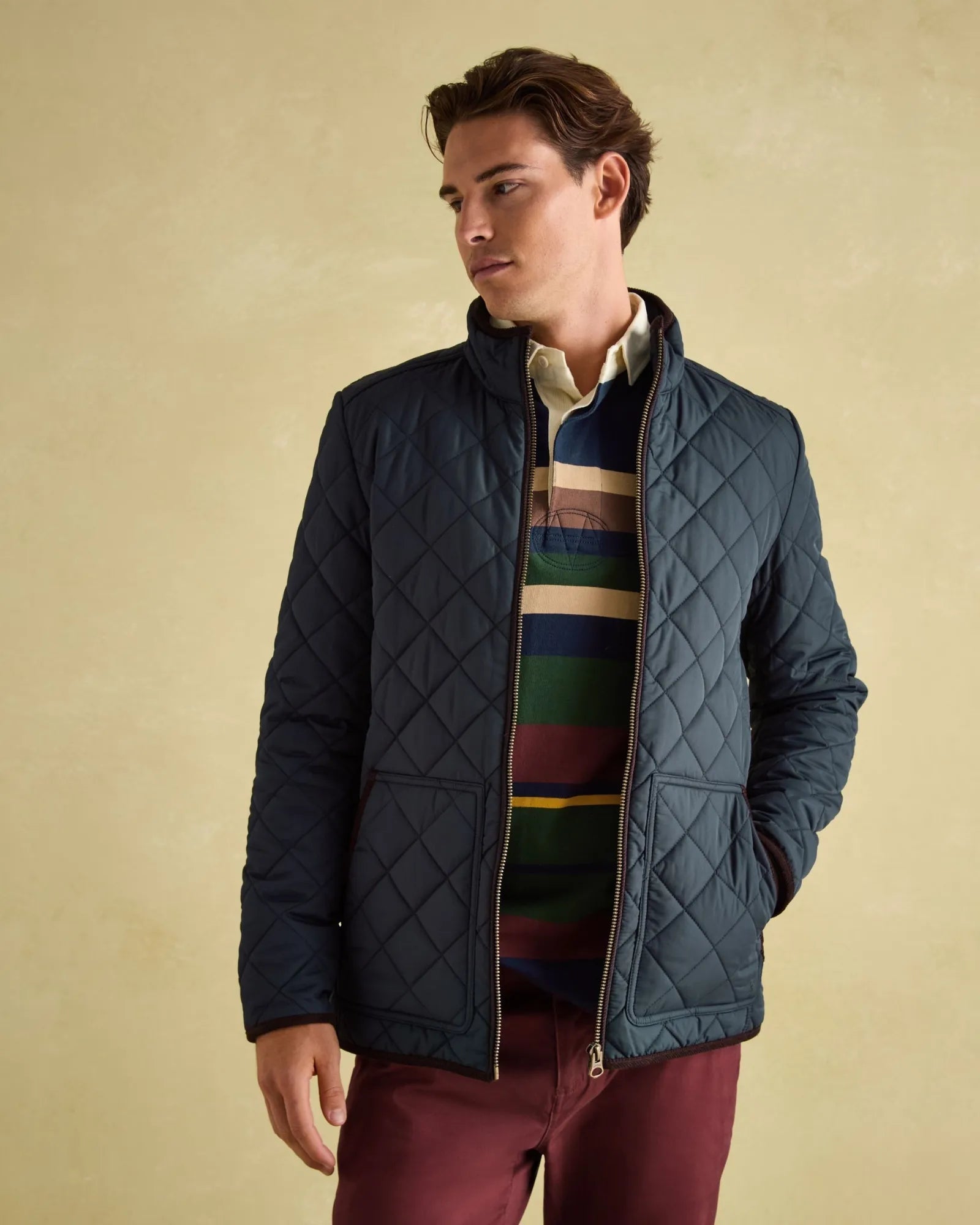 Joules Maynard Navy Blue Diamond Quilted Jacket – Beacon