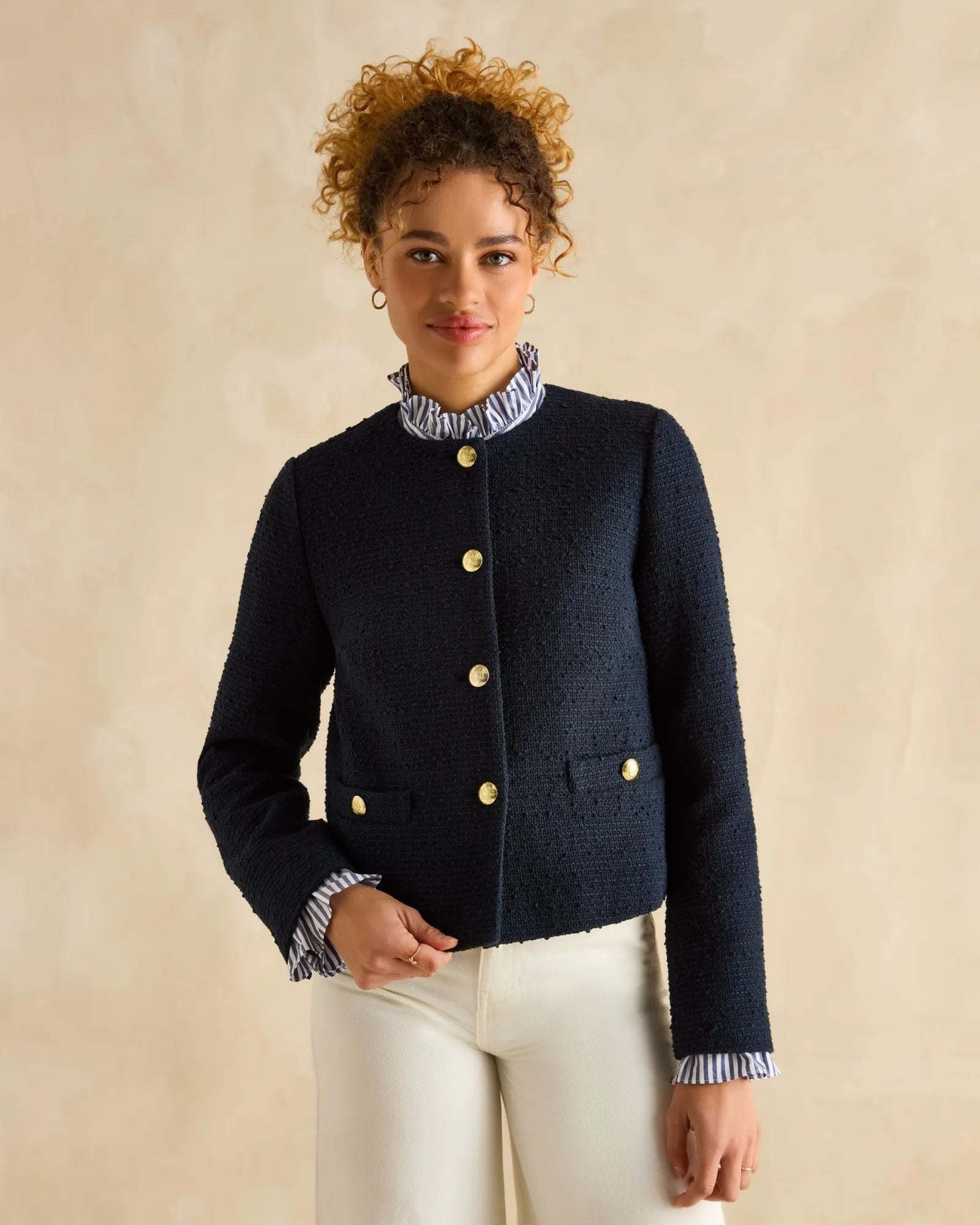 Joules Hampstead Navy Boucle Jacket