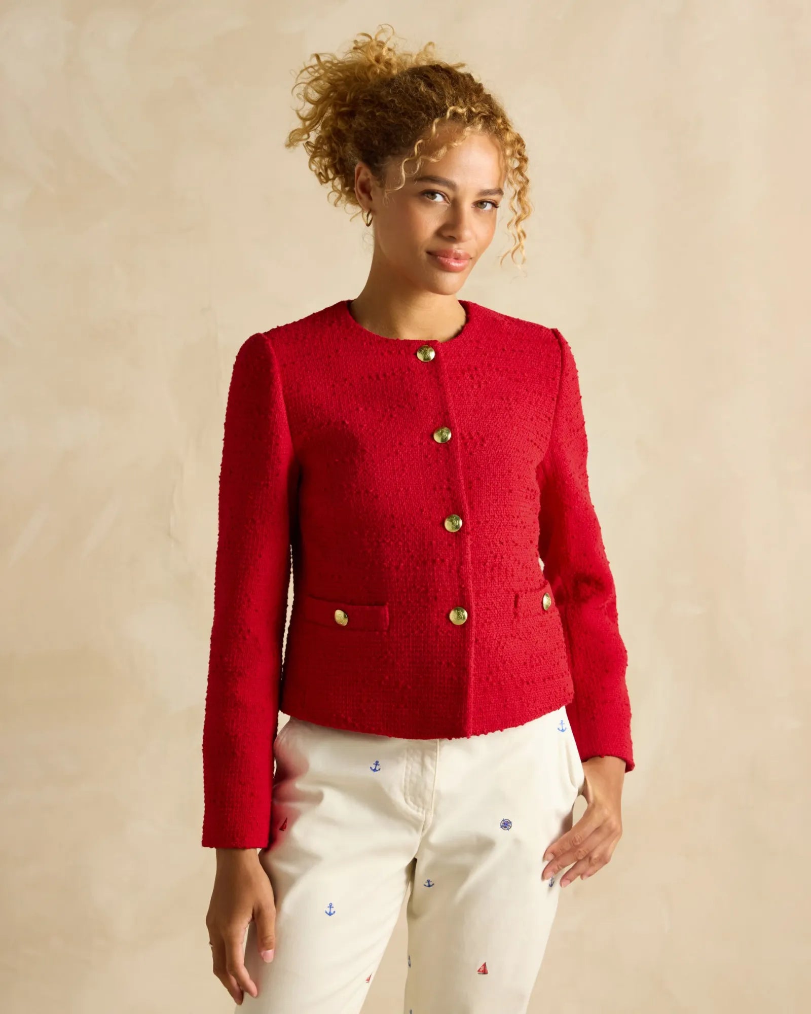 Joules Hampstead Red Boucle Jacket – Beacon