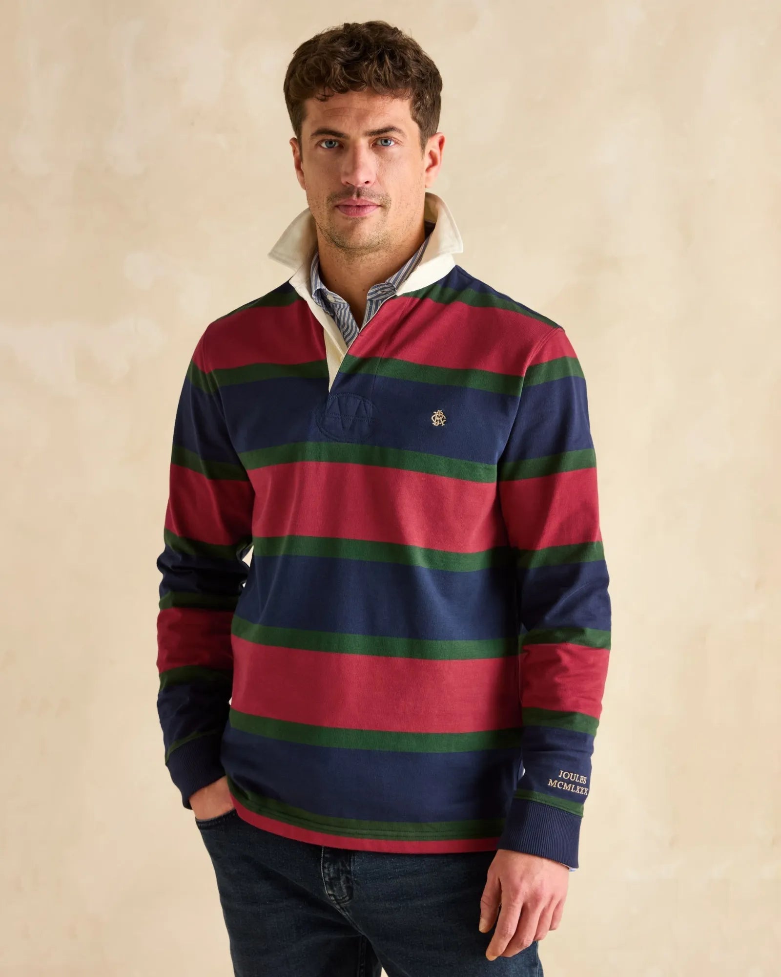 Joules Onside Rugby Shirt - Red/Navy – Beacon