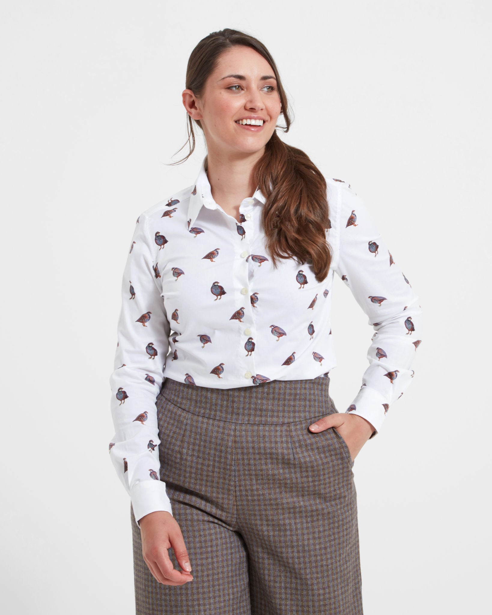 Schoffel Norfolk Shirt - French Partridge Print